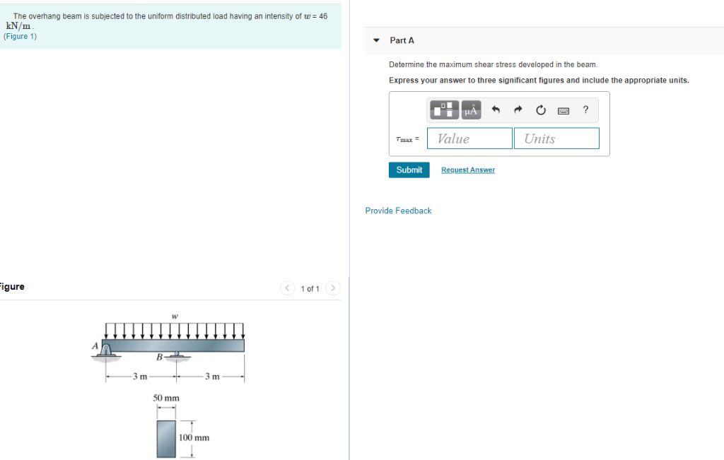 Solved The overhang beam is subjected to the uniform | Chegg.com