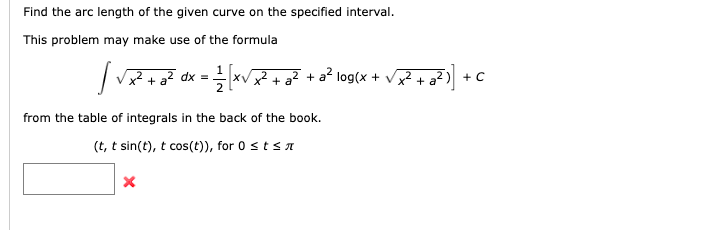 Solved Find the arc length of the given curve on the | Chegg.com
