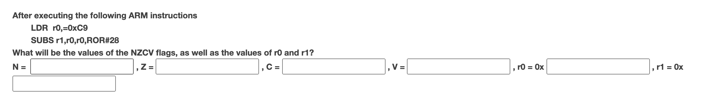 Solved After executing the following ARM instructions LDR | Chegg.com
