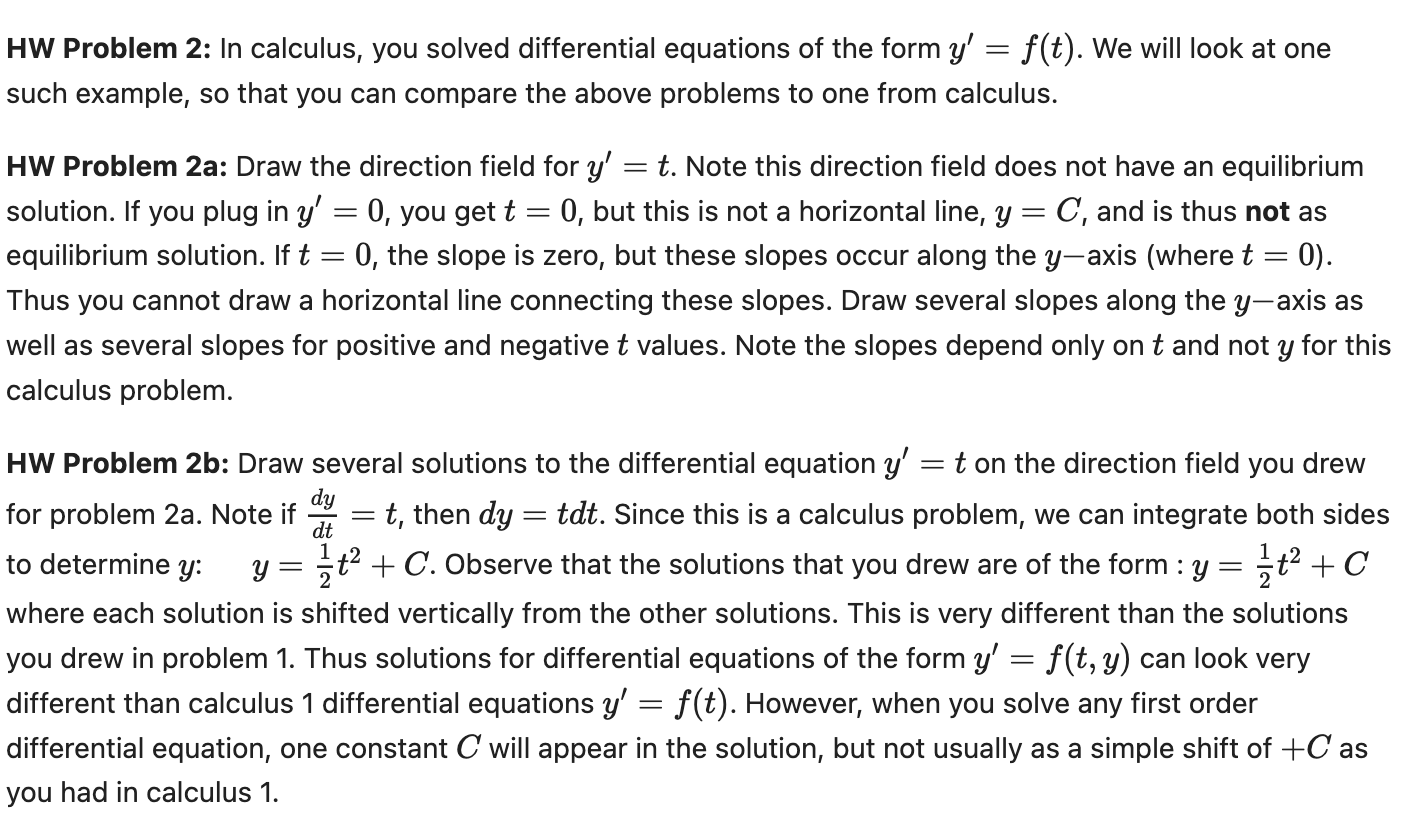 Solved HW Problem 2: In calculus, you solved differential | Chegg.com Solved HW Problem 2: In calculus, you solved differential | Chegg.com