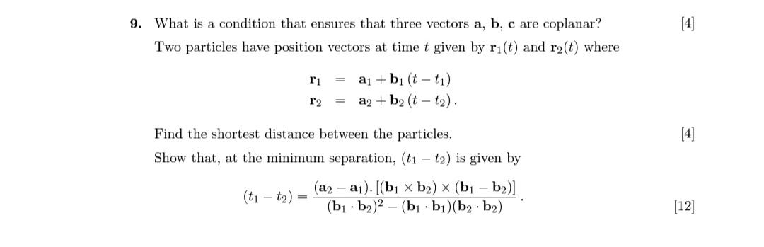 Solved [4] 9. What is a condition that ensures that three | Chegg.com