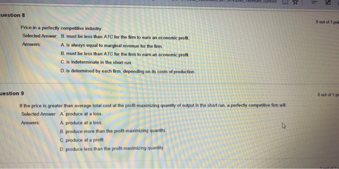 Solved n 2 0 out of 1 point (Table: Total Cost and Output) | Chegg.com