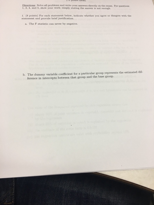 Solved For each statement below, indicate whether you agree | Chegg.com Solved For each statement below, indicate whether you agree | Chegg.com