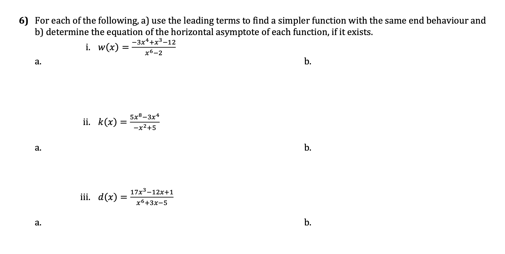 6) For each of the following, a) use the leading | Chegg.com
