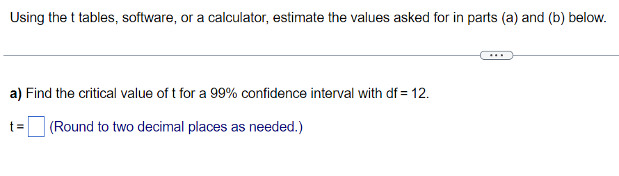Solved Using the t tables, software, or a calculator, | Chegg.com