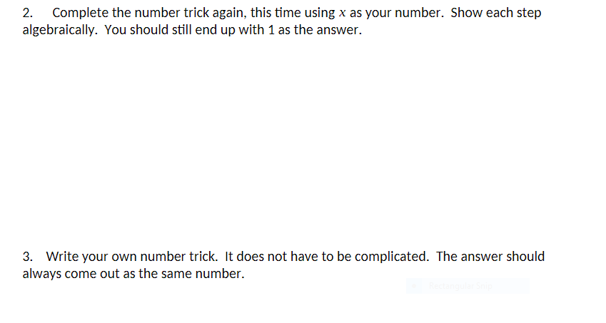 2. Complete the number trick again, this time using x | Chegg.com