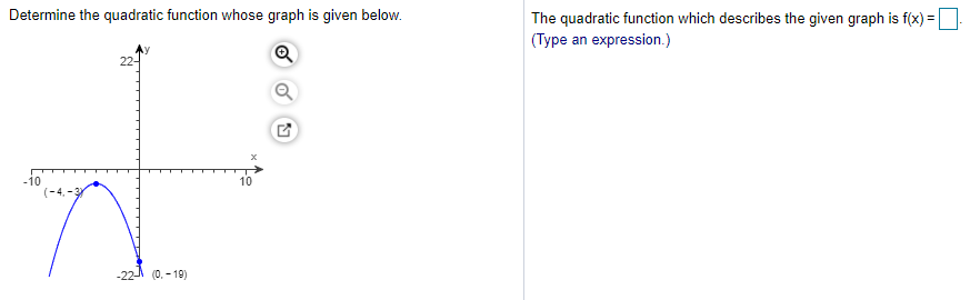 Solved Determine the quadratic function whose graph is given | Chegg.com