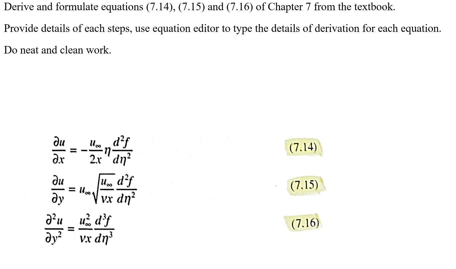 Solved Derive and formulate equations (7.14), (7.15) and | Chegg.com
