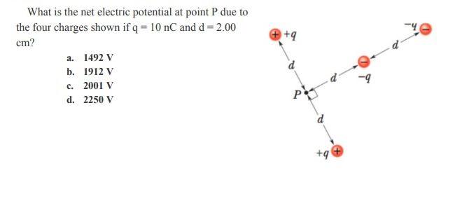 Solved + +9 What is the net electric potential at point P | Chegg.com