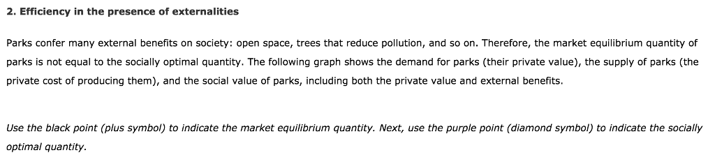 Solved 2. Efficiency in the presence of externalities Parks | Chegg.com