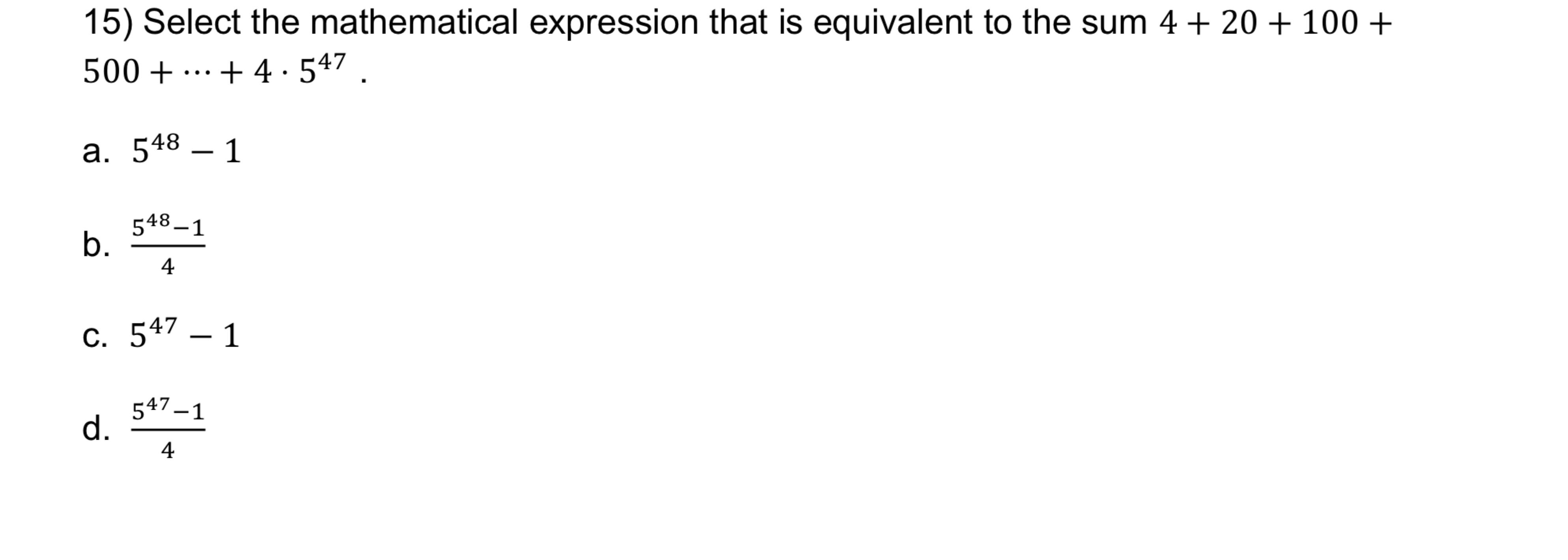 Solved Select the mathematical expression that is equivalent | Chegg.com