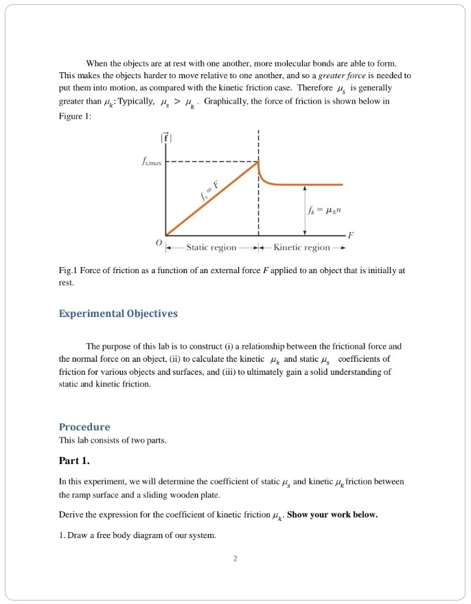 FRICTION FORCE PHYSICS 2210: CLASSICAL PHYSICS Name | Chegg.com