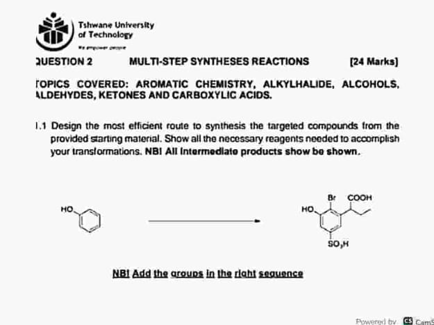 Solved ZUESTION 2MULTI-STEP SYNTHESES REACTIONSTOPICS | Chegg.com