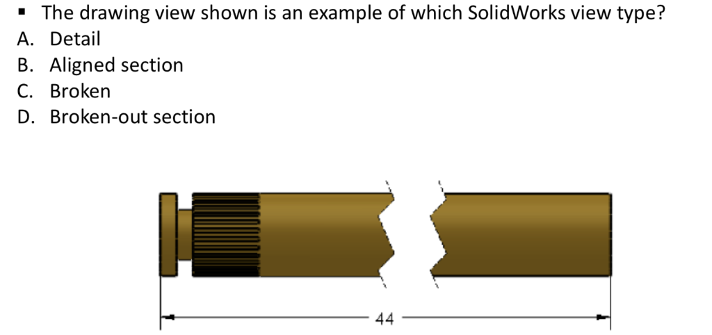 Solved The drawing view shown is an example of which | Chegg.com