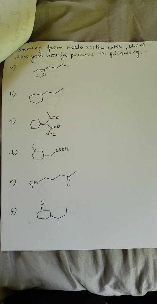 Solved starting from aceto acetic ester, show you prepare | Chegg.com
