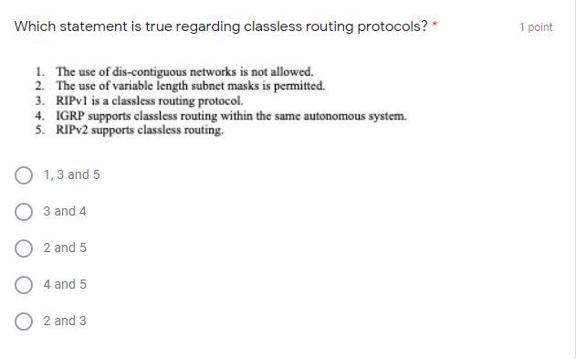 Solved Which statement is true regarding classless routing | Chegg.com