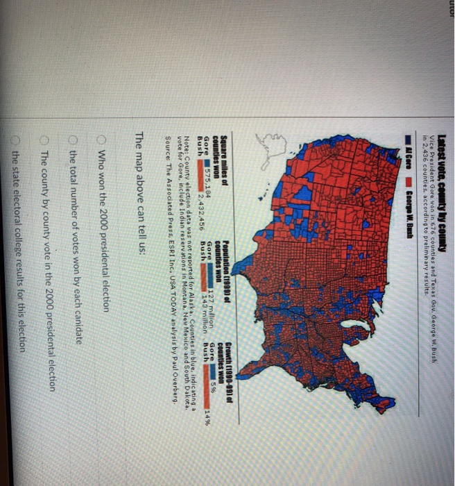 Solved Note: County election data vas not reported for | Chegg.com