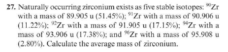 Solved 28. Naturally occurring titanium exists as five | Chegg.com