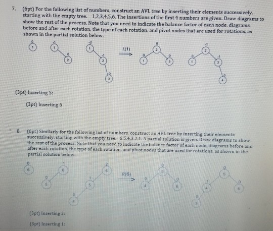 Solved 6. Draw a diagram of the double RL-rotation in its | Chegg.com