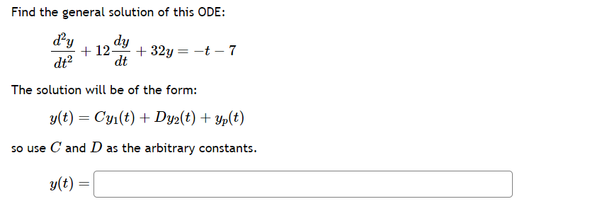 Solved Find the general solution of this ODE: | Chegg.com