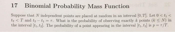 Solved 17 Binomial Probability Mass Function Suppose that N | Chegg.com