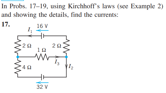 Solved In Probs. 17-19, ﻿using Kirchhoff's laws (see Example | Chegg.com