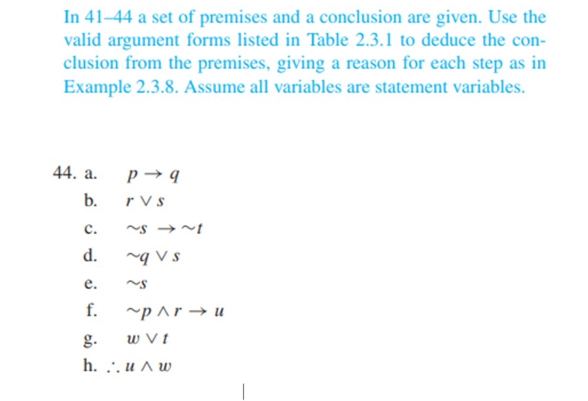 Solved In 41-44 ﻿a set of premises and a conclusion are | Chegg.com