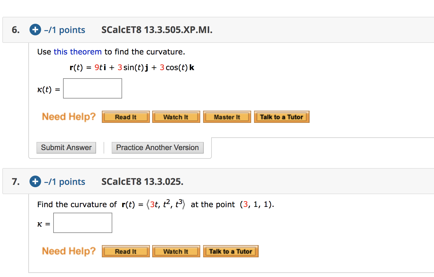 Solved 6. + -/1 points SCalcET8 13.3.505.XP.MI. Use this | Chegg.com