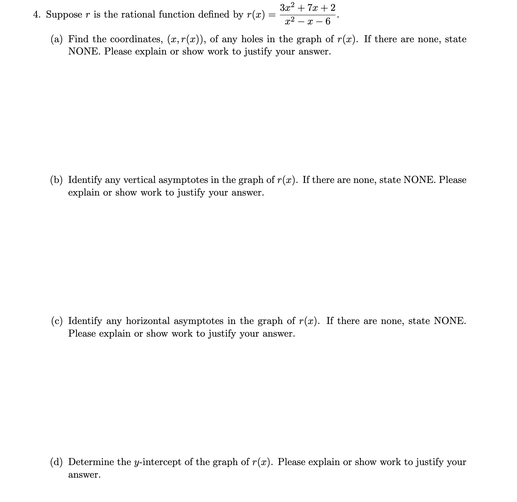 Solved 1. Suppose r is the rational function defined by | Chegg.com