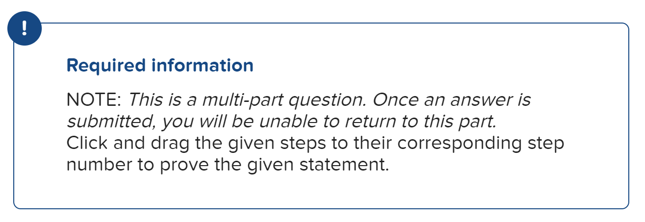 Solved ! Required information NOTE: This is a multi-part | Chegg.com