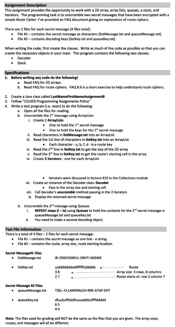 Solved Assignment Description This assignment provides the | Chegg.com