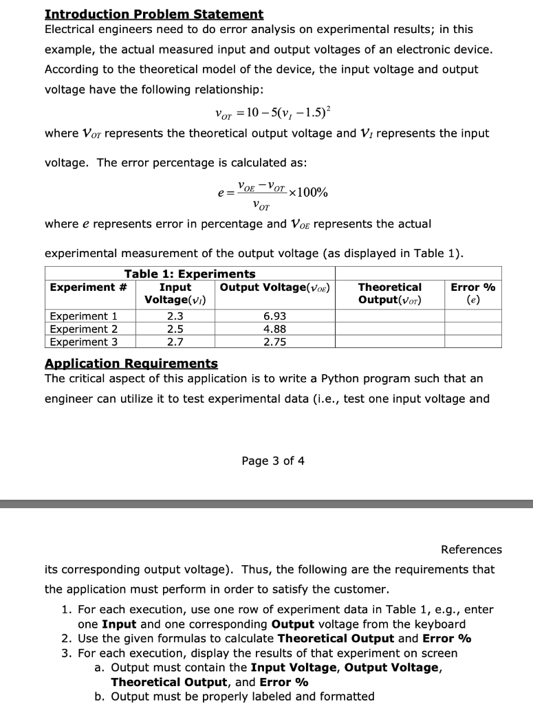 Solved Introduction Problem Statement Electrical engineers | Chegg.com