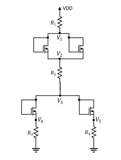 Solved In the following circuit, transistors are all NMOS | Chegg.com
