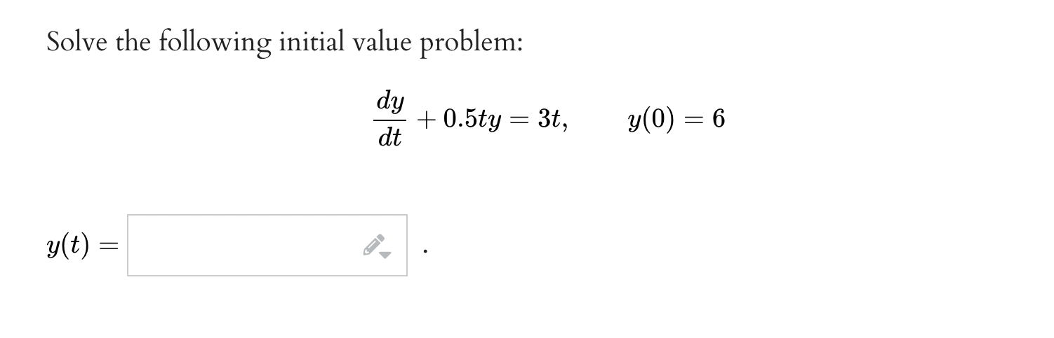 Solved Solve the following initial value | Chegg.com
