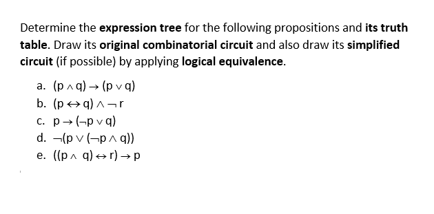 Solved Determine the expression tree for the following | Chegg.com