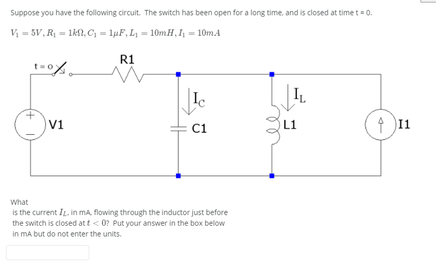Solved Suppose you have the following circuit. The switch | Chegg.com