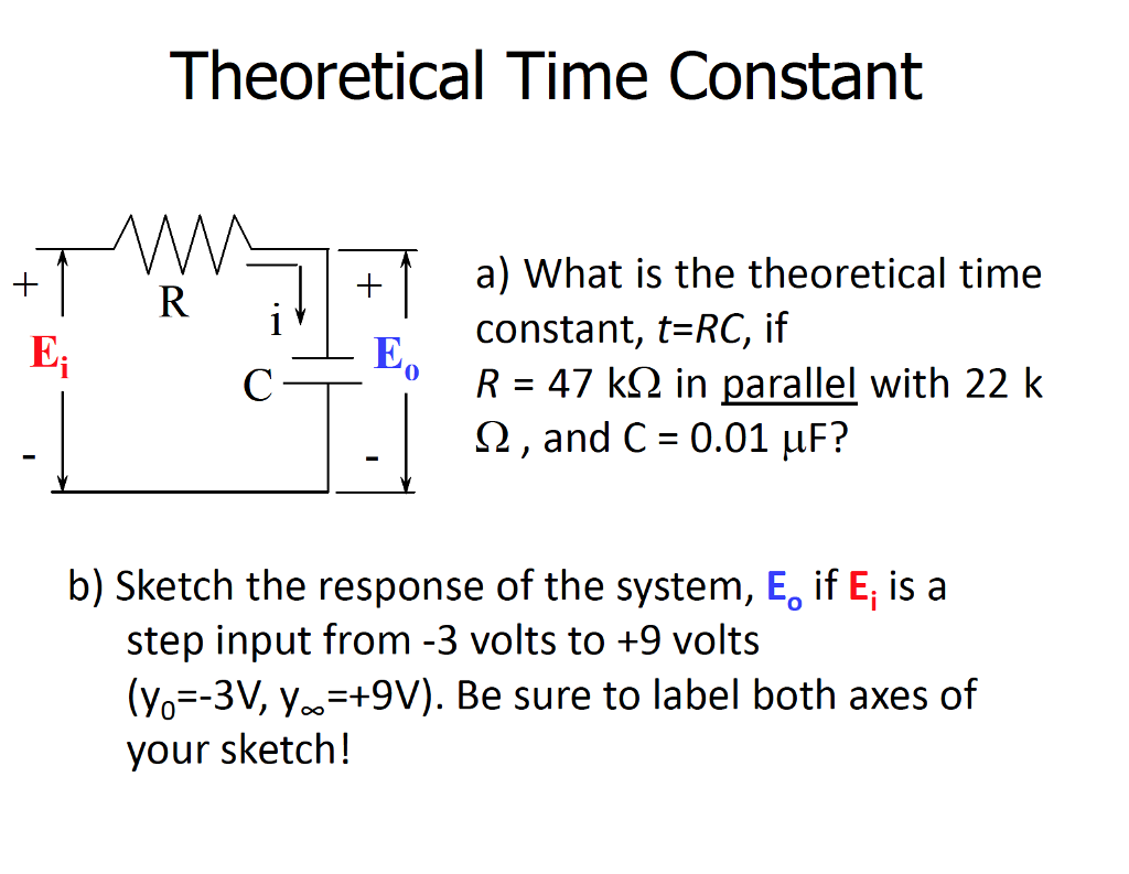 Solved Theoretical Time Constant + a) What is the | Chegg.com