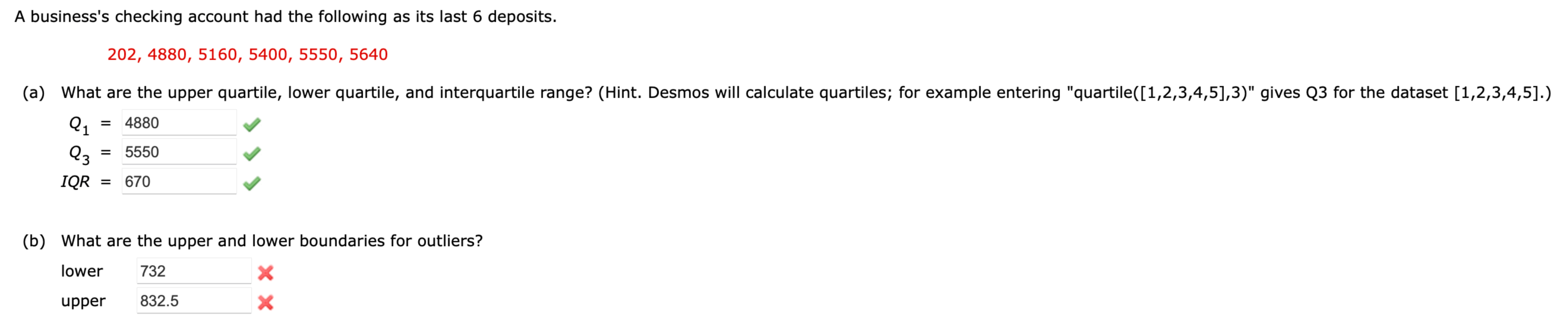 Solved A business's checking account had the following as | Chegg.com