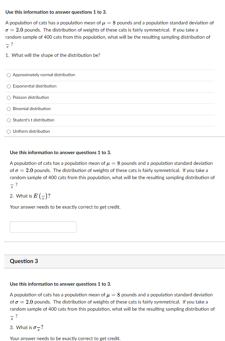 Solved Use this information to answer questions 1 to 3. A | Chegg.com