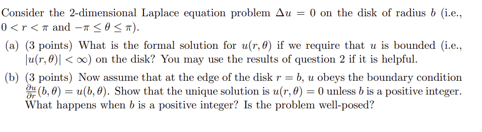Solved Consider the 2-dimensional Laplace equation problem | Chegg.com