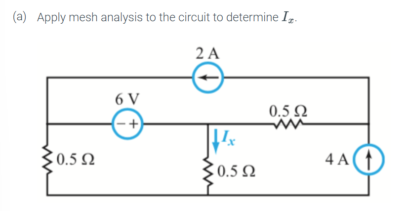 Solved (a) ﻿Apply mesh analysis to the circuit to determine | Chegg.com