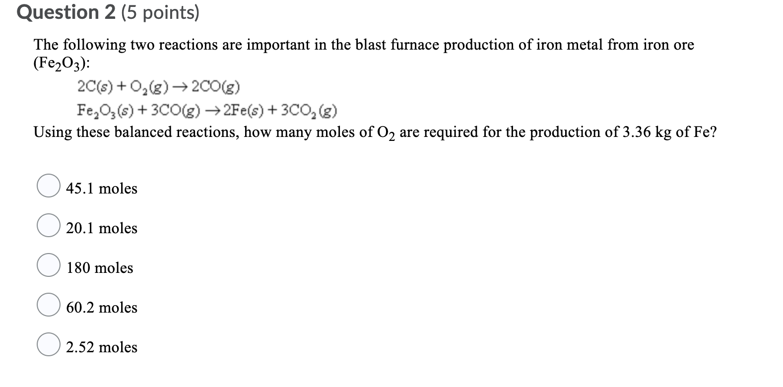 Solved Question 2 (5 points) The following two reactions are | Chegg.com