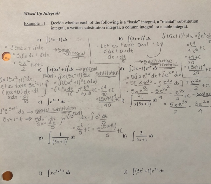 Solved Mixed Up Integrals Decide whether each of the | Chegg.com