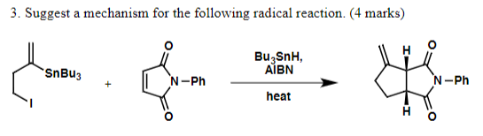 Solved 3. Suggest a mechanism for the following radical | Chegg.com