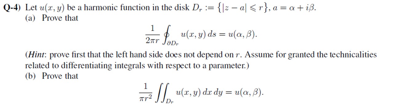 Solved Q-4) ﻿Let u(x,y) ﻿be a harmonic function in the disk | Chegg.com