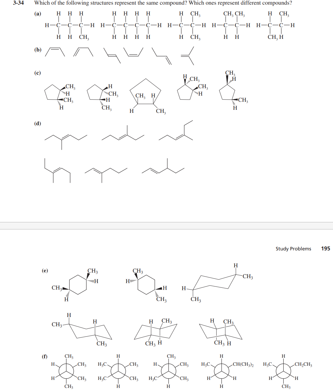 3-34 ﻿Which of the following structures represent the | Chegg.com