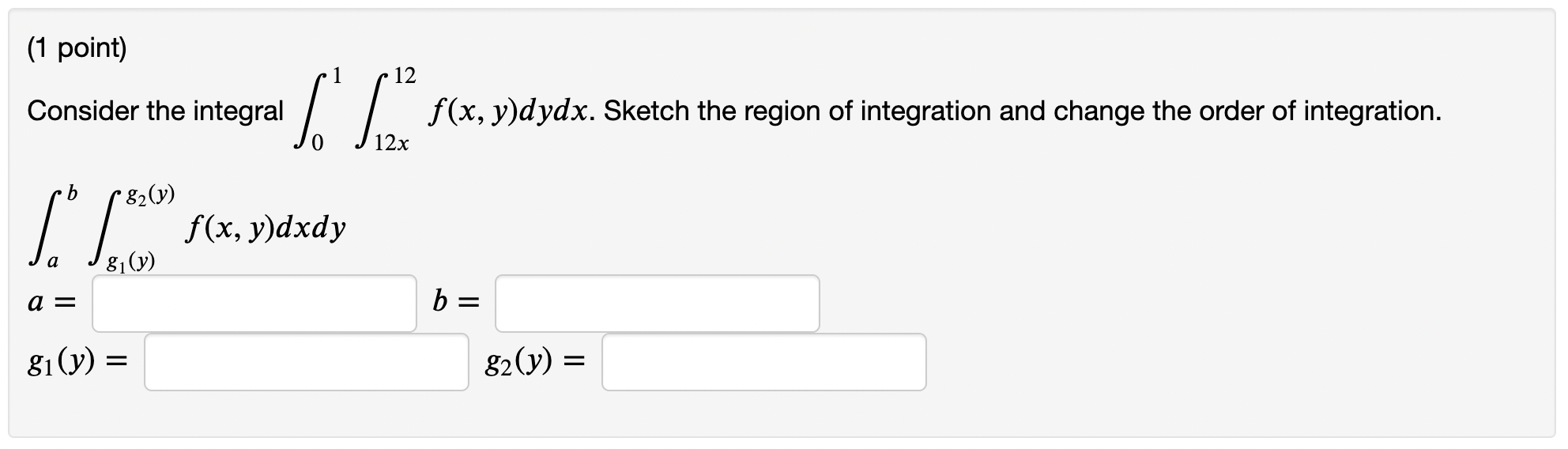 Solved Consider the double integral, sketch the region of | Chegg.com
