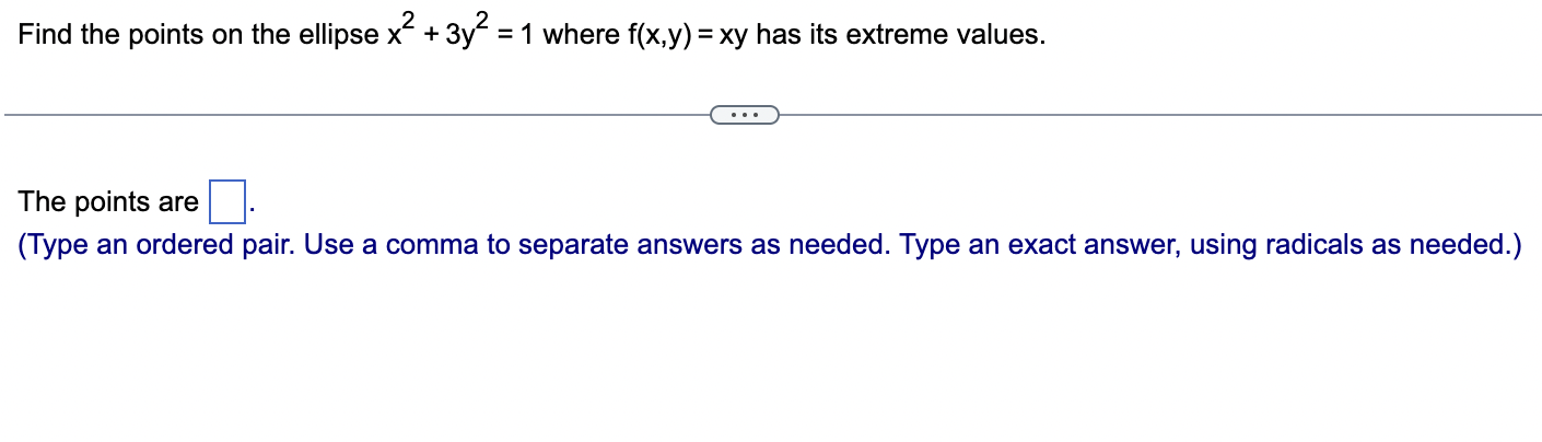 Solved Find the points on the ellipse x2+3y2=1 where | Chegg.com