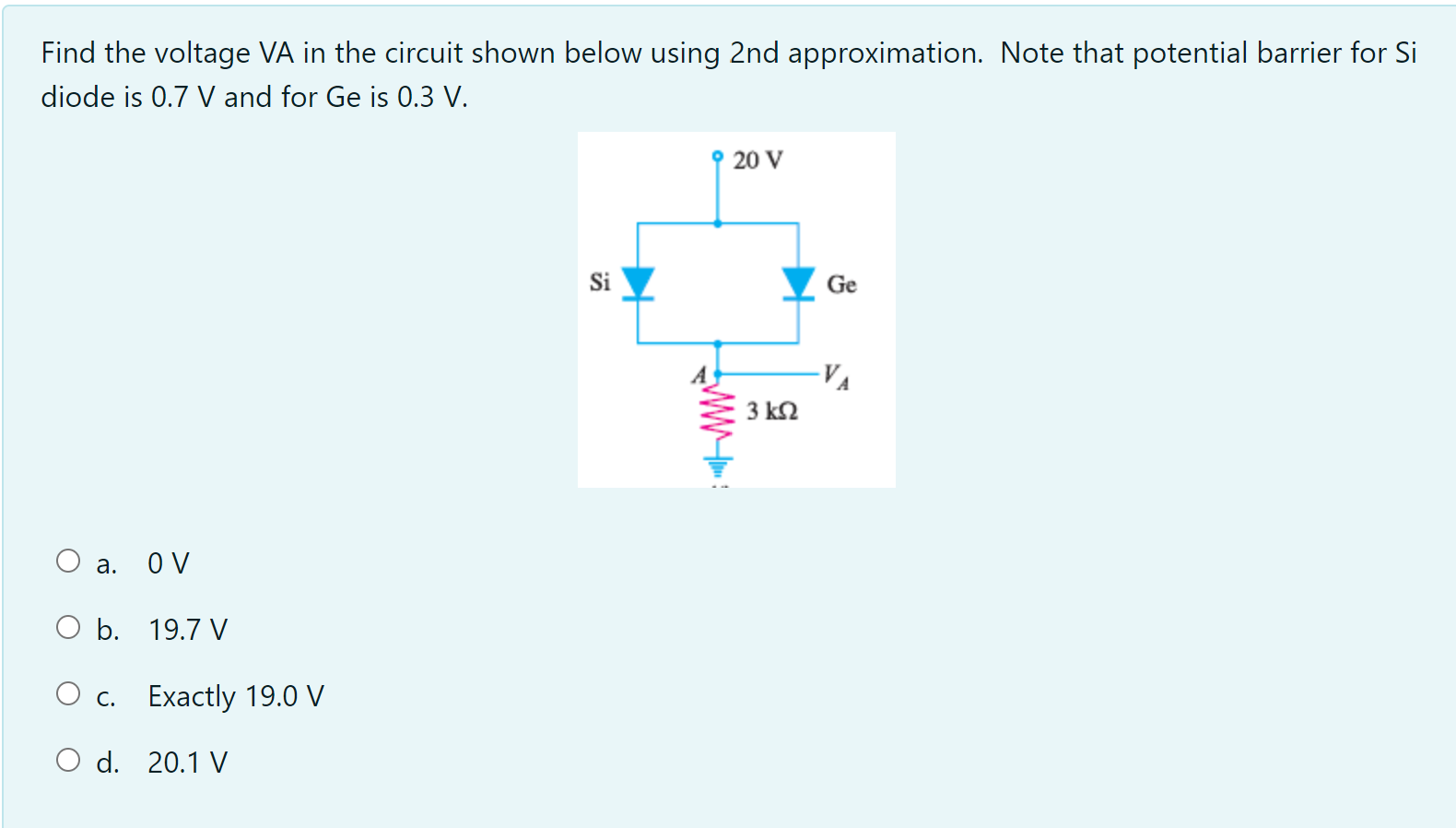 Solved Find the voltage VA in the circuit shown below using | Chegg.com