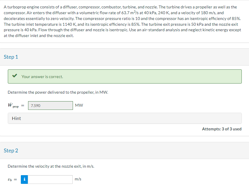 Solved A turboprop engine consists of a diffuser, | Chegg.com